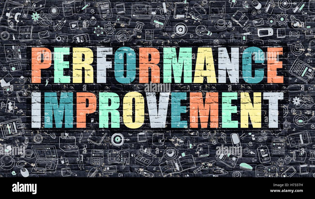 Performance Improvement in Multicolor. Doodle Design Stock Photo - Alamy