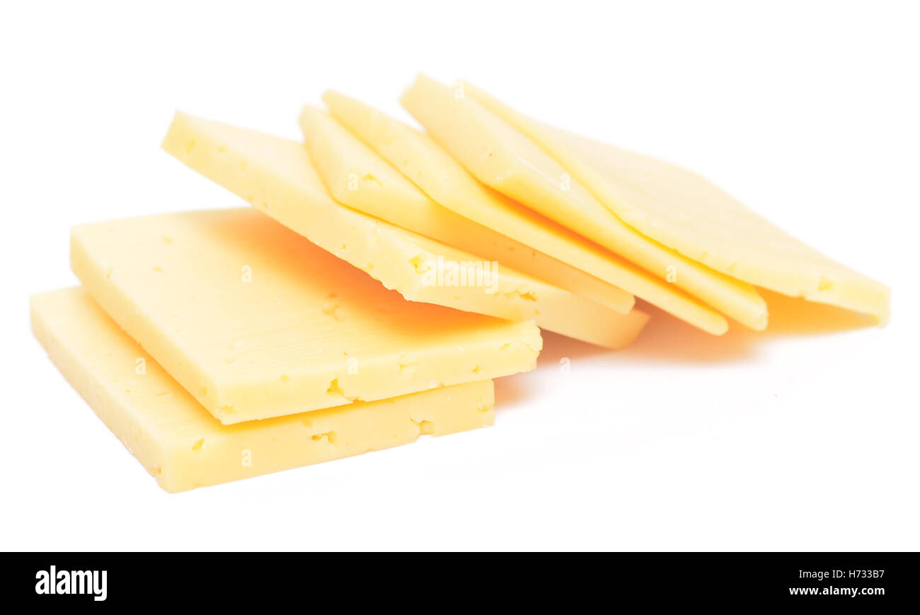 cheese slices isolated on white background Stock Photo - Alamy