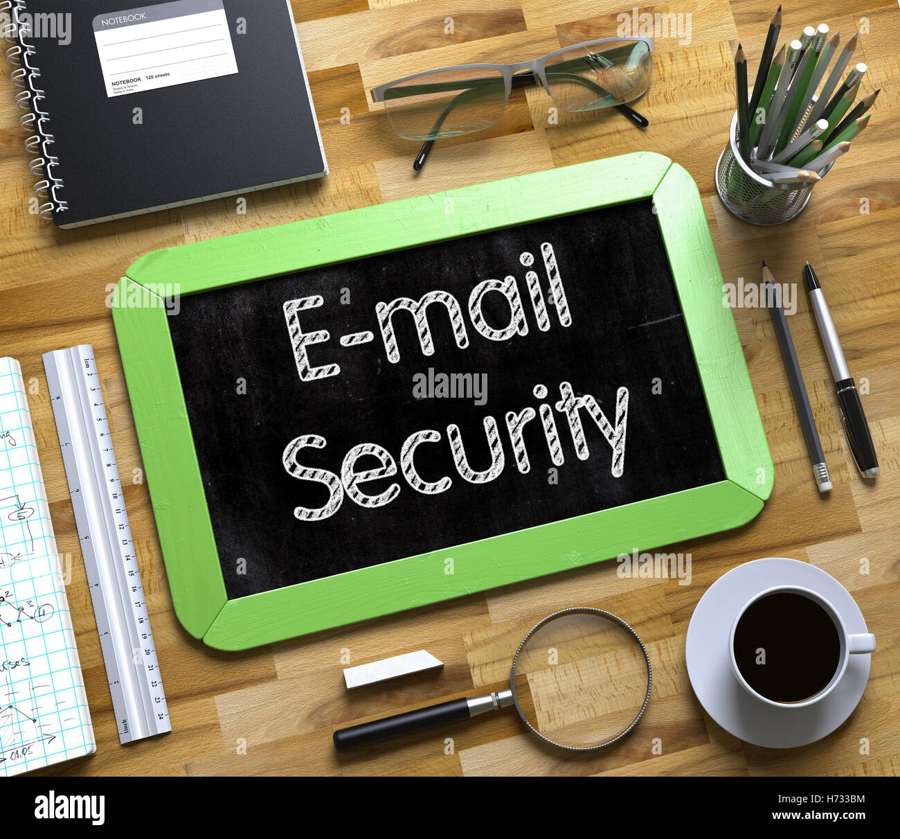 E-mail Security Concept on Small Chalkboard. 3D Stock Photo - Alamy