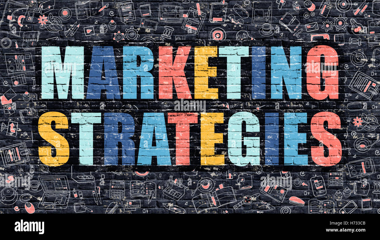 Marketing Strategies Concept with Doodle Design Icons Stock Photo - Alamy