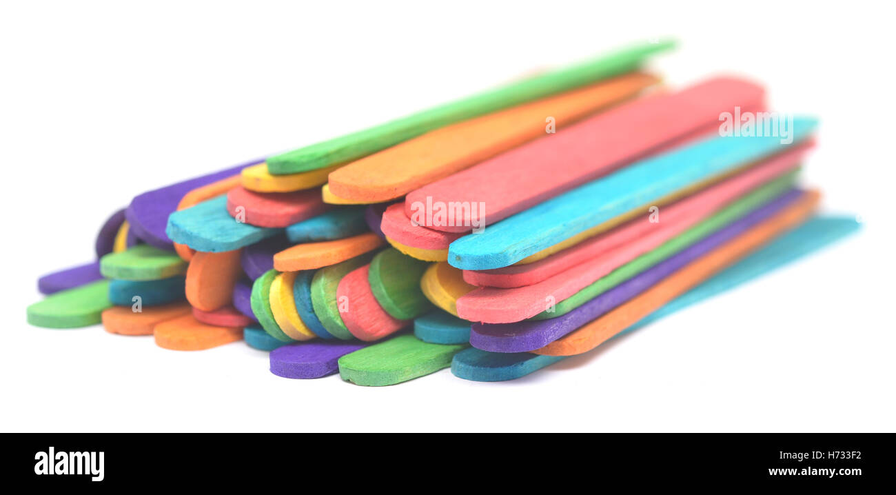 color counting sticks isolated on white Stock Photo - Alamy