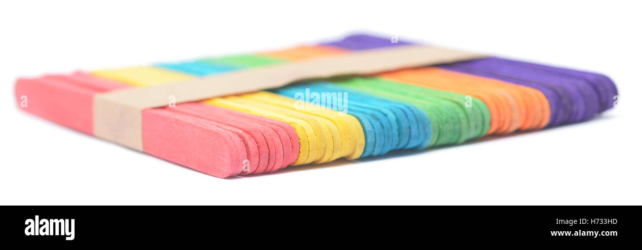 colorful ice cream sticks isolated on white background Stock Photo - Alamy