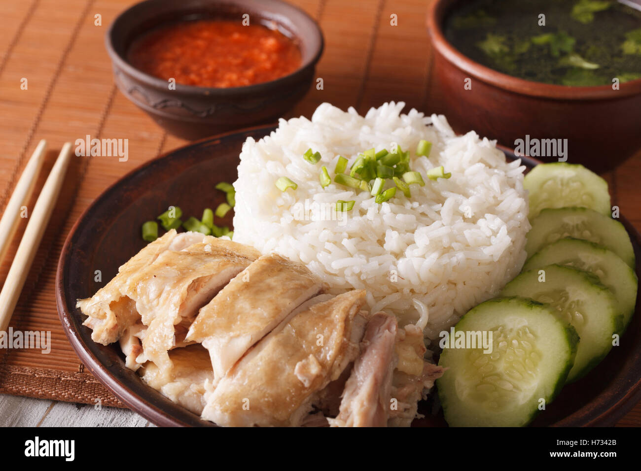 Hainanese chicken rice hi-res stock photography and images - Alamy