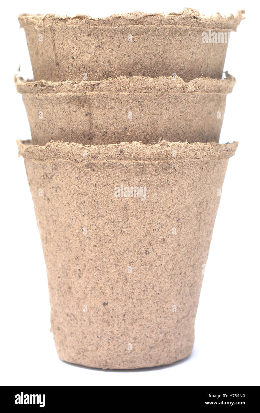 peat pots isolated on white background Stock Photo - Alamy