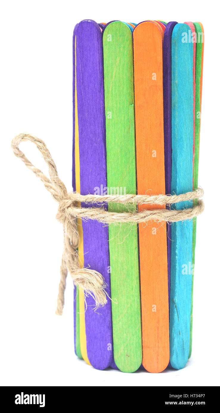 colorful ice cream sticks isolated on white background Stock Photo - Alamy