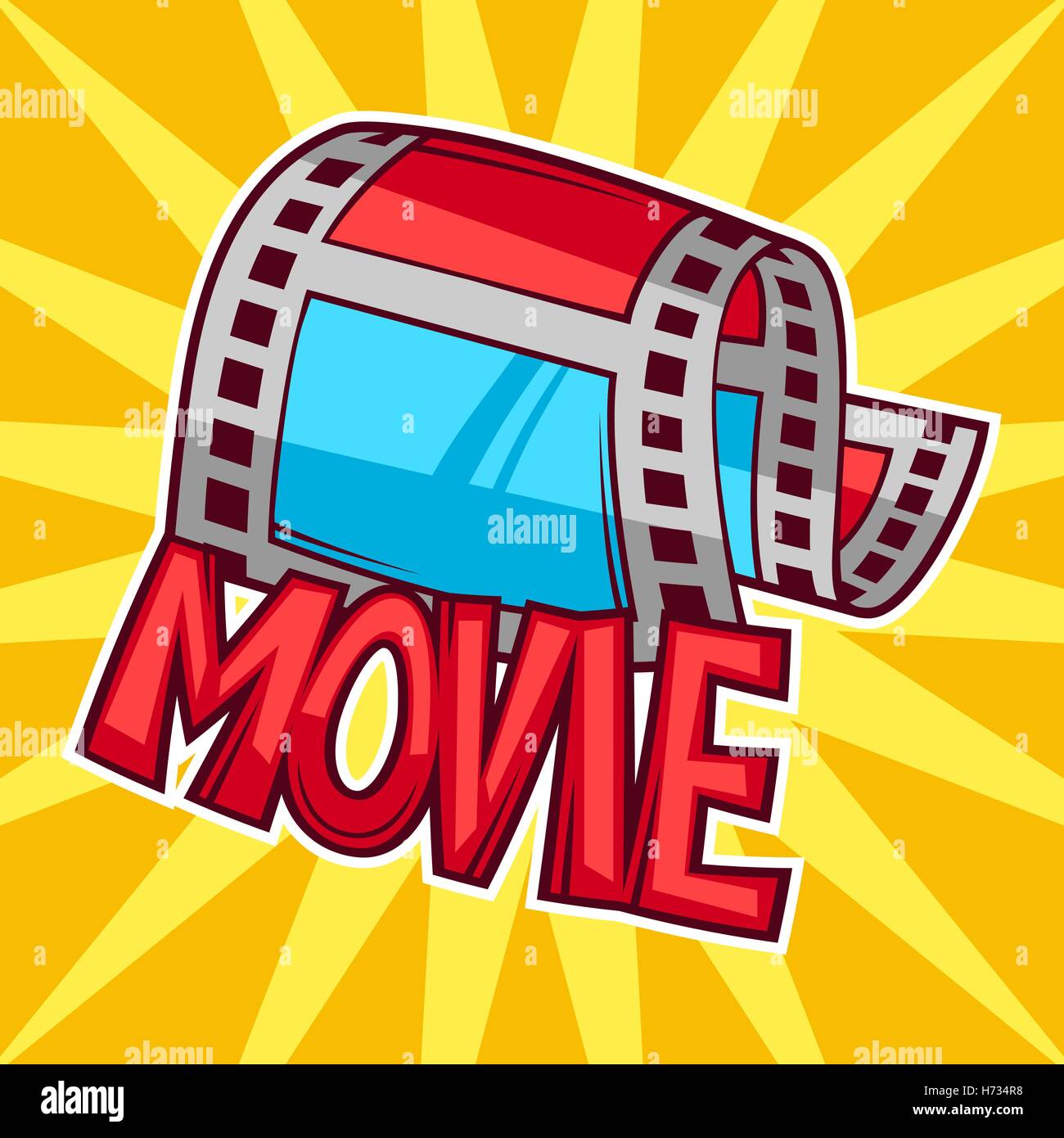 Cinema and movie advertising background in cartoon style Stock Vector ...