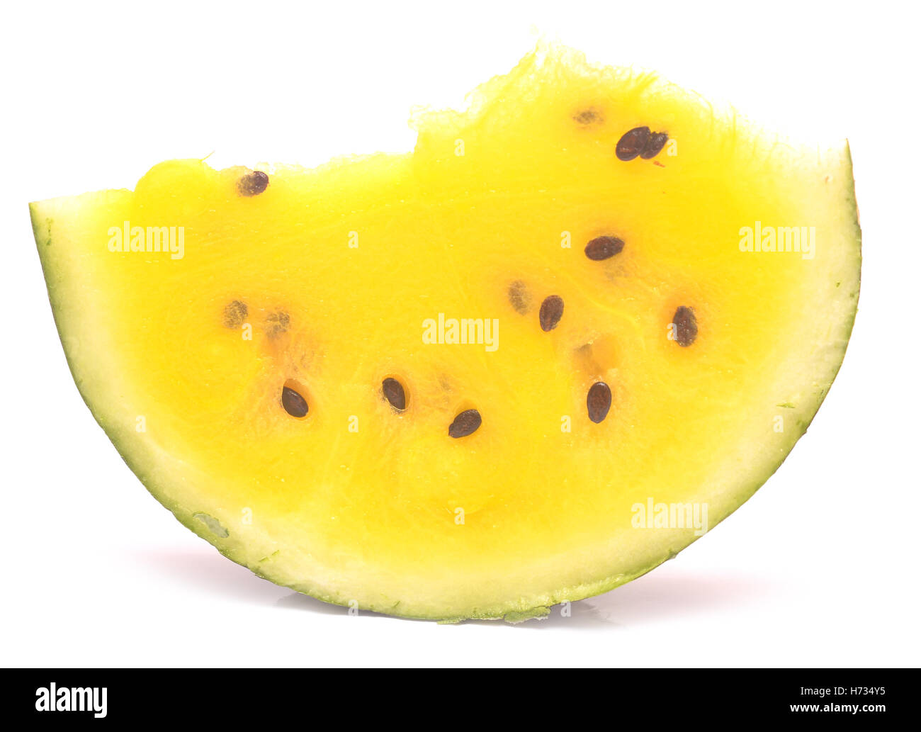 yellow watermelon slice isolated on white background Stock Photo - Alamy