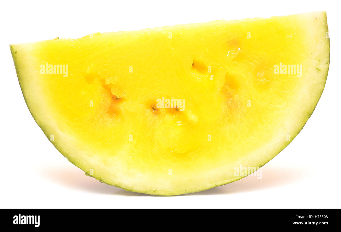 yellow watermelon slice isolated on white background Stock Photo - Alamy
