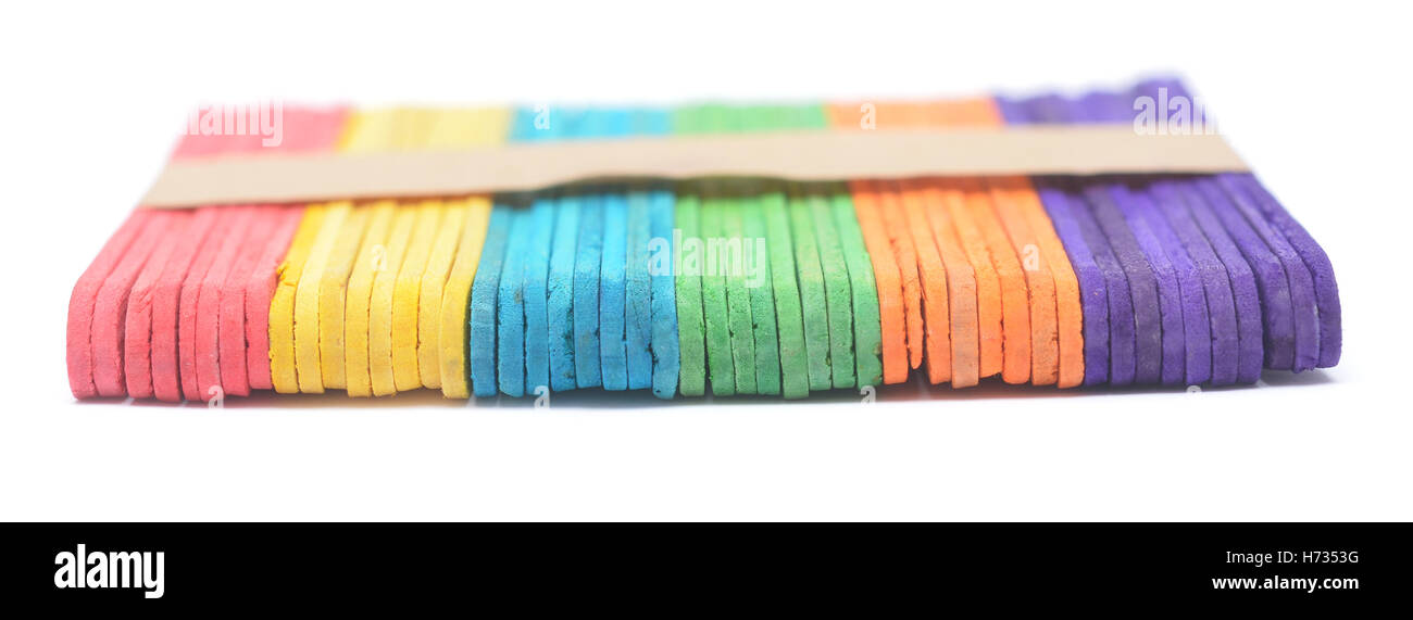 colorful ice cream sticks isolated on white background Stock Photo - Alamy