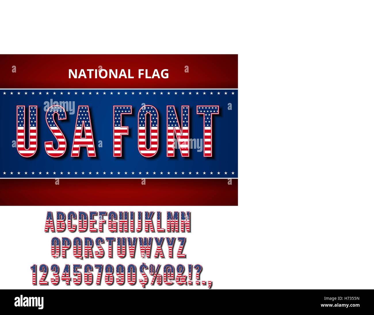 USA flag font Stock Vector Image & Art - Alamy