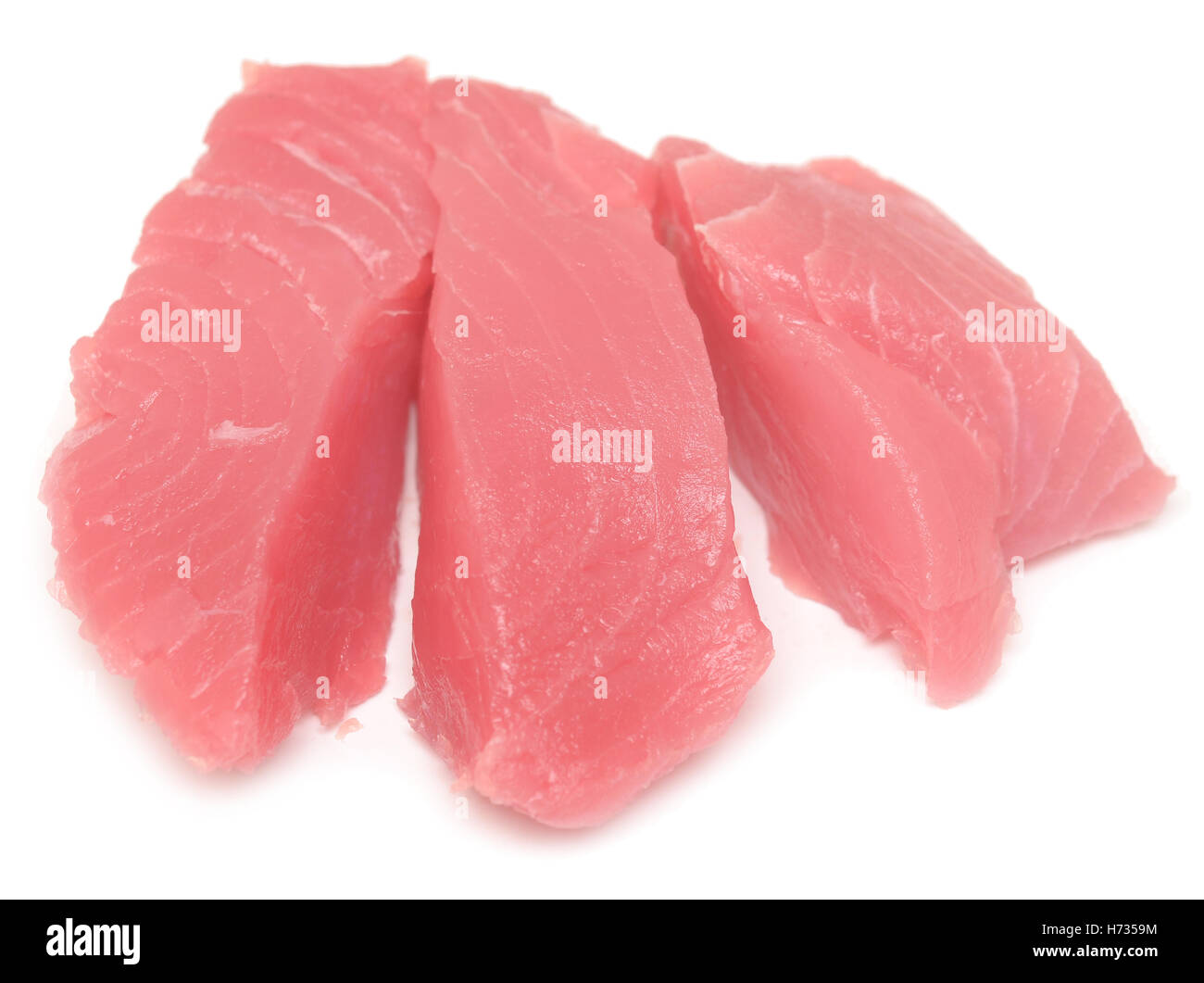 fresh tuna meat isolated on white background Stock Photo - Alamy