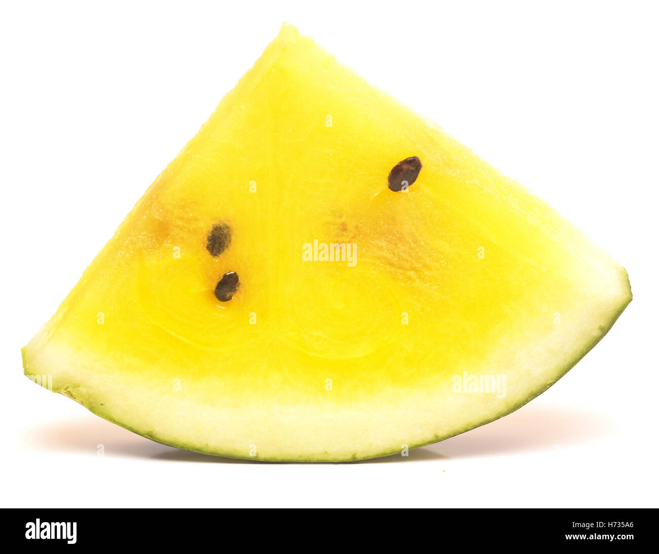 yellow watermelon slice isolated on white background Stock Photo - Alamy