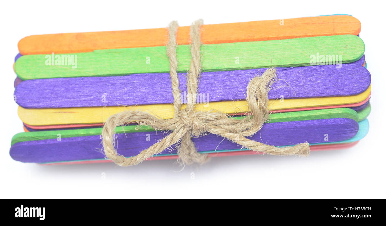 color counting sticks isolated on white Stock Photo - Alamy