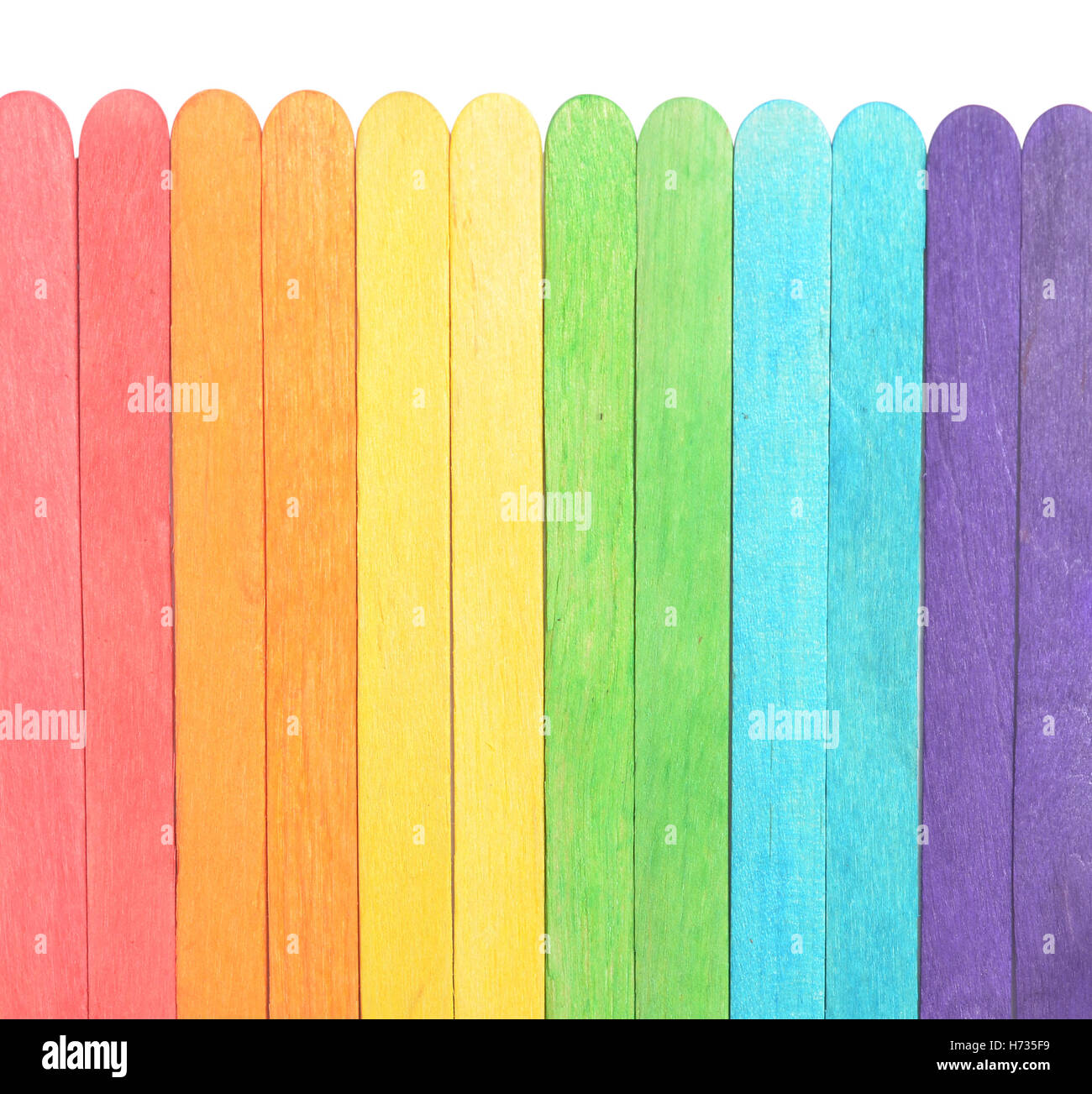 colorful wooden fence isolated on white background Stock Photo - Alamy