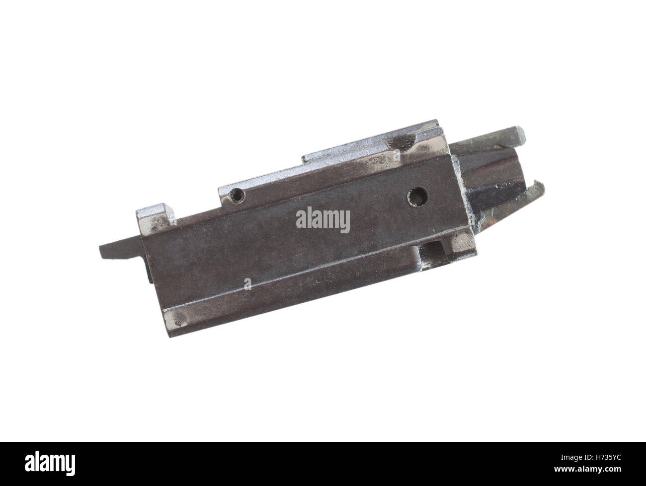 Firing pin and extractor for a semi automatic rifle isolated on white ...