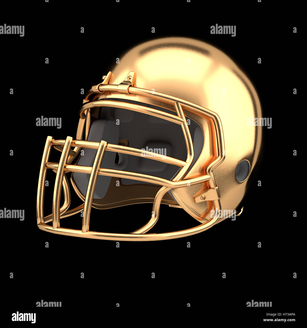 Golden American football helmet Stock Photo - Alamy
