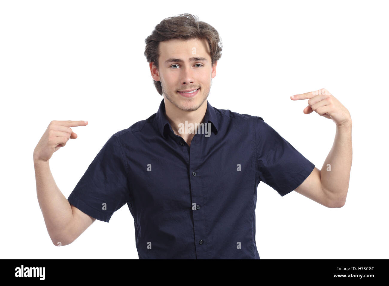 Handsome happy man pointing himself Stock Photo - Alamy Handsome happy man pointing himself Stock Photo - Alamy