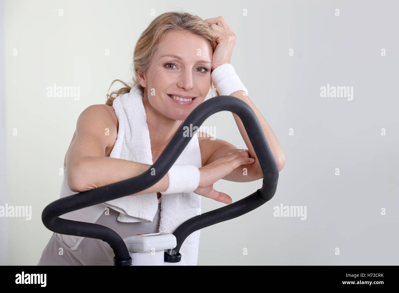 Fitness woman doing neck exercise hi-res stock photography and images ...