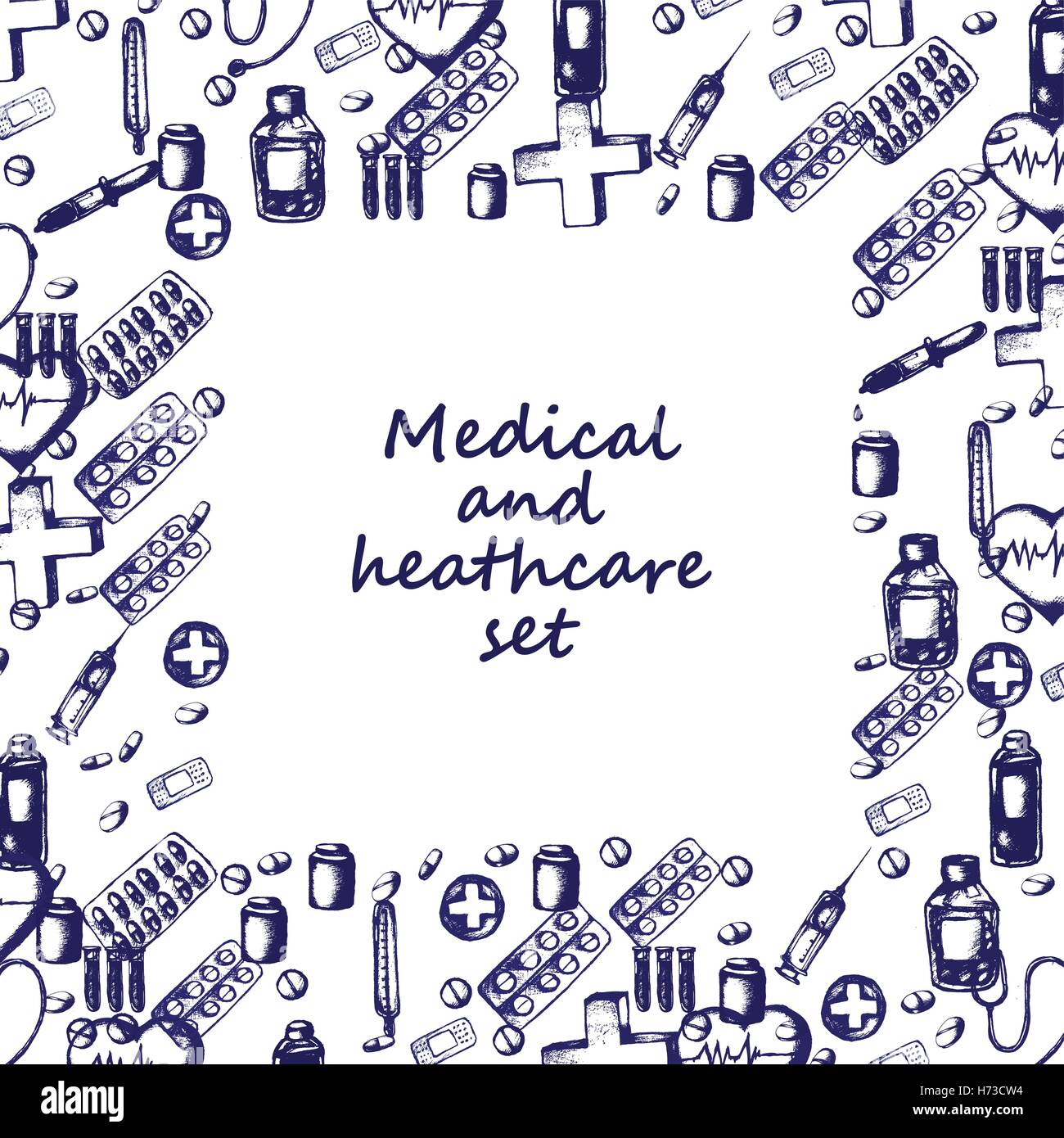 Vector medicine doodle frame Stock Vector Image & Art - Alamy
