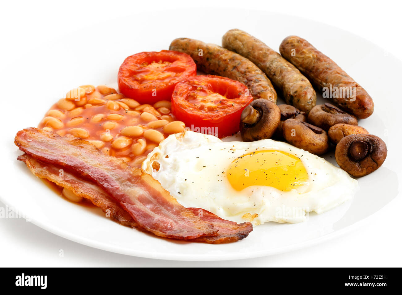 Plate of traditional fried English breakfast Stock Photo - Alamy