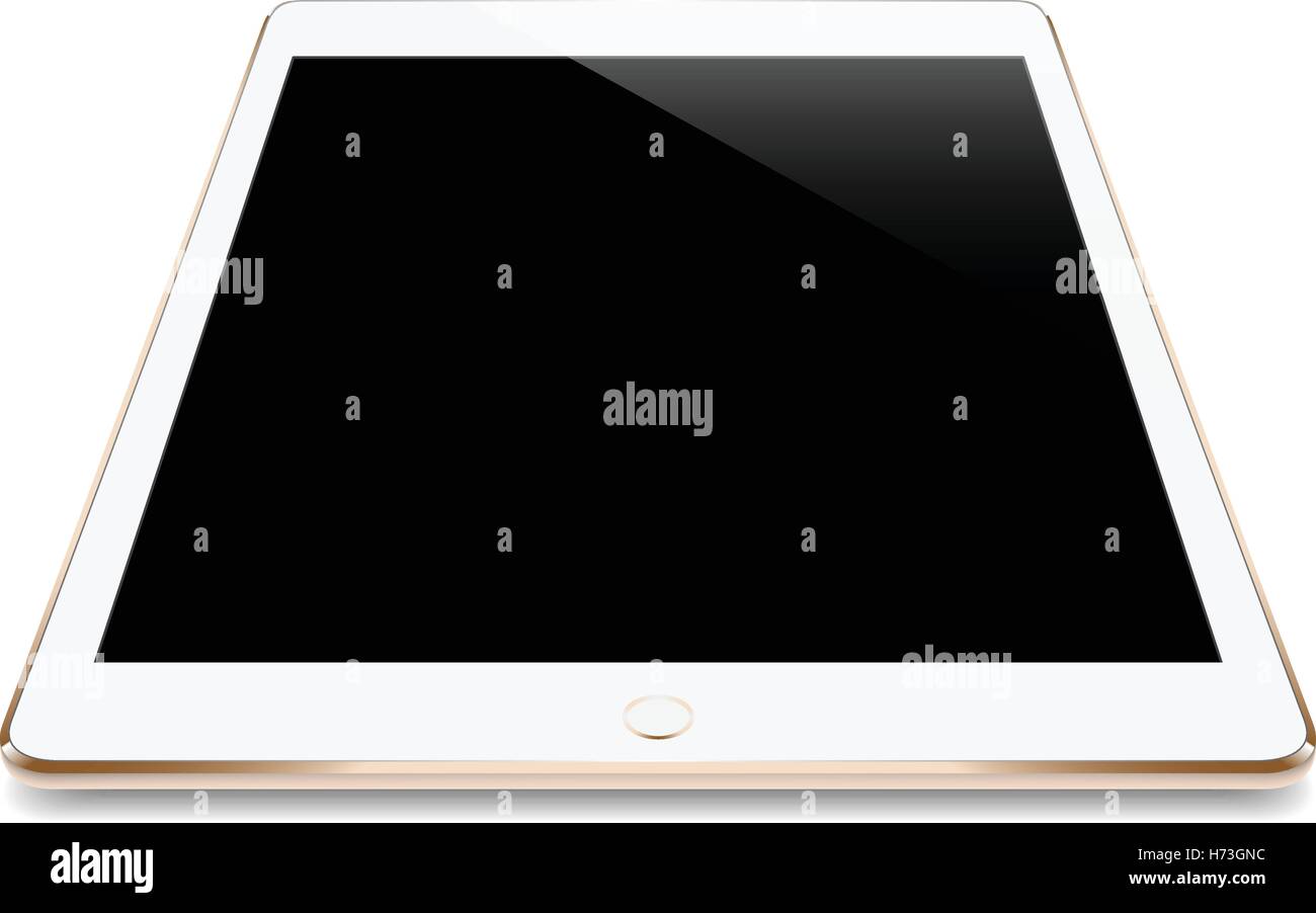 mock up gold tablet isolated on white vector design Stock Vector Image ...