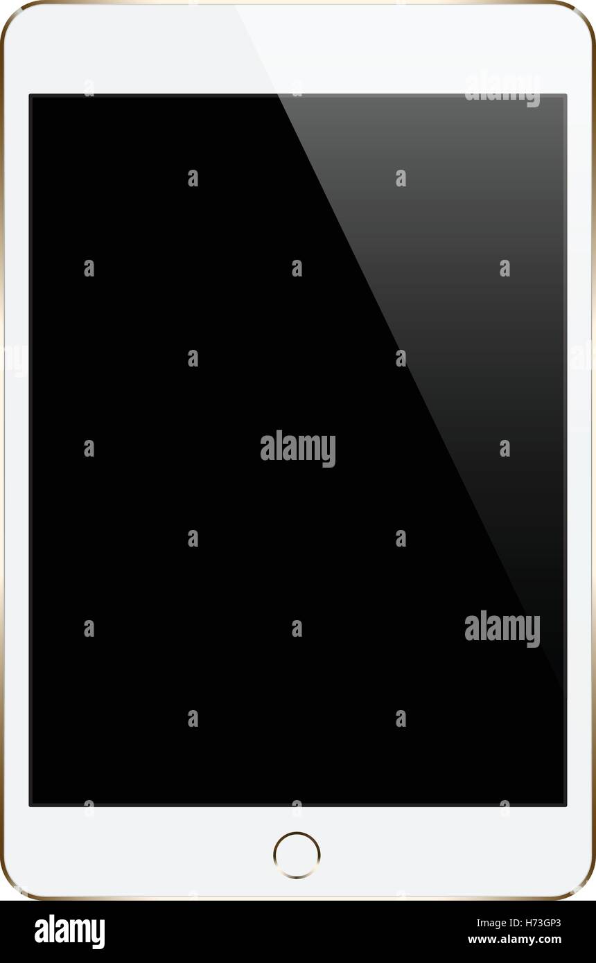 mock up gold tablet isolated on white vector design Stock Vector Image ...