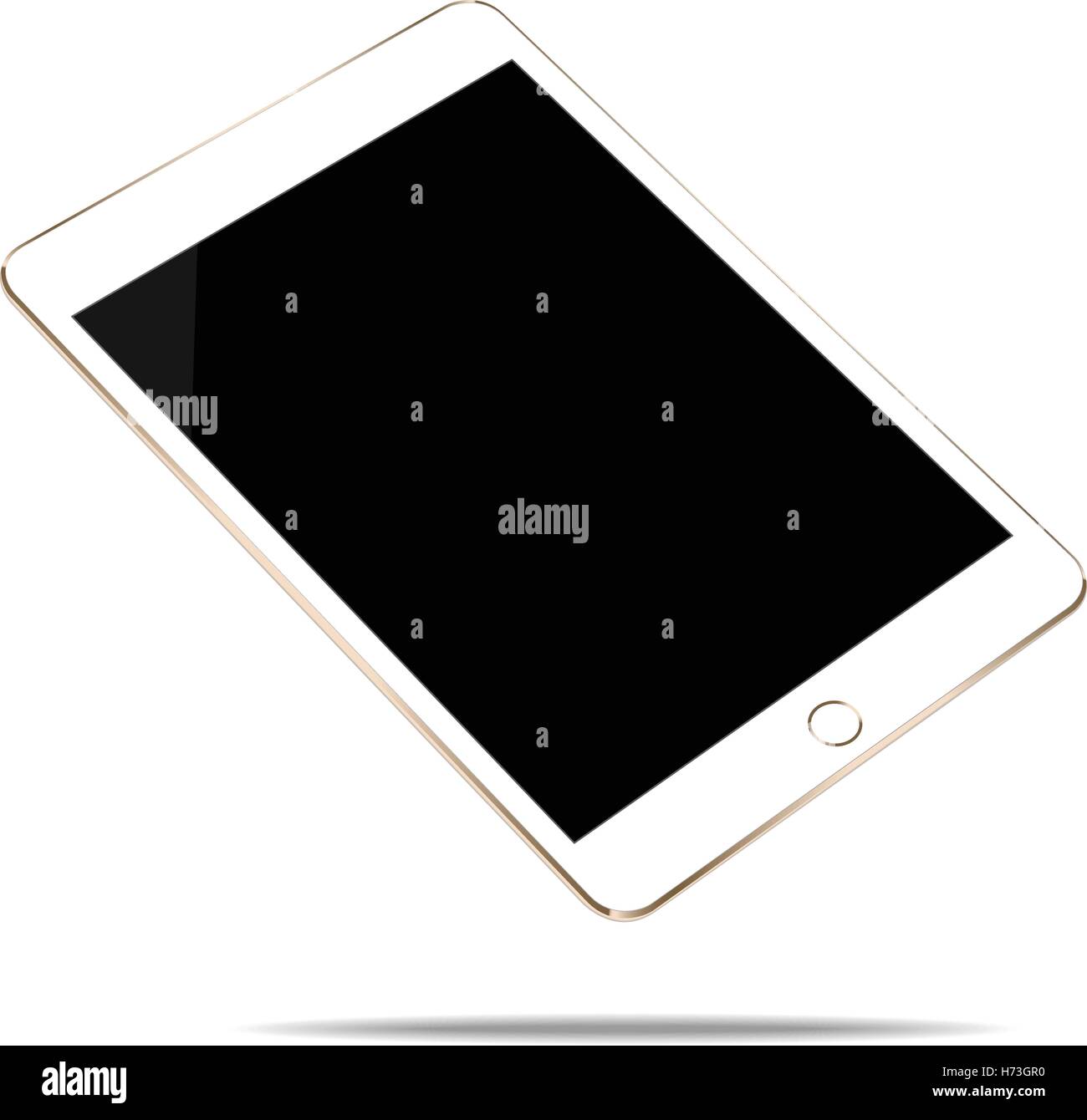 mock up gold tablet isolated on white vector design Stock Vector Image ...