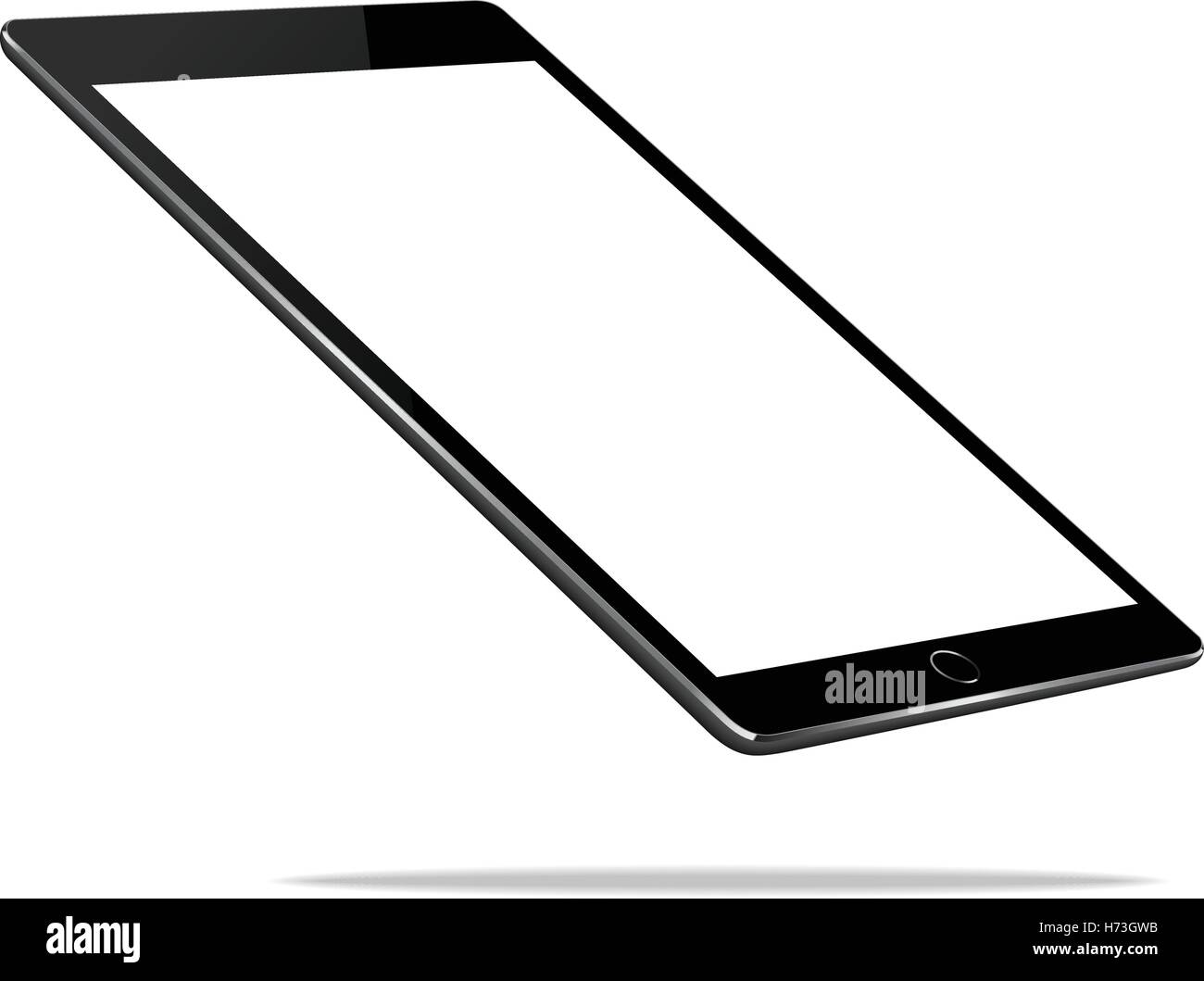 mock up black tablet perspective view isolated on white vector design ...