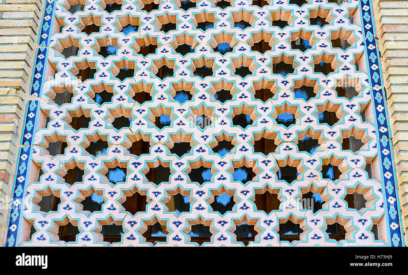 The small carved octagonal stars (the classic Islamic pattern) decorate ...