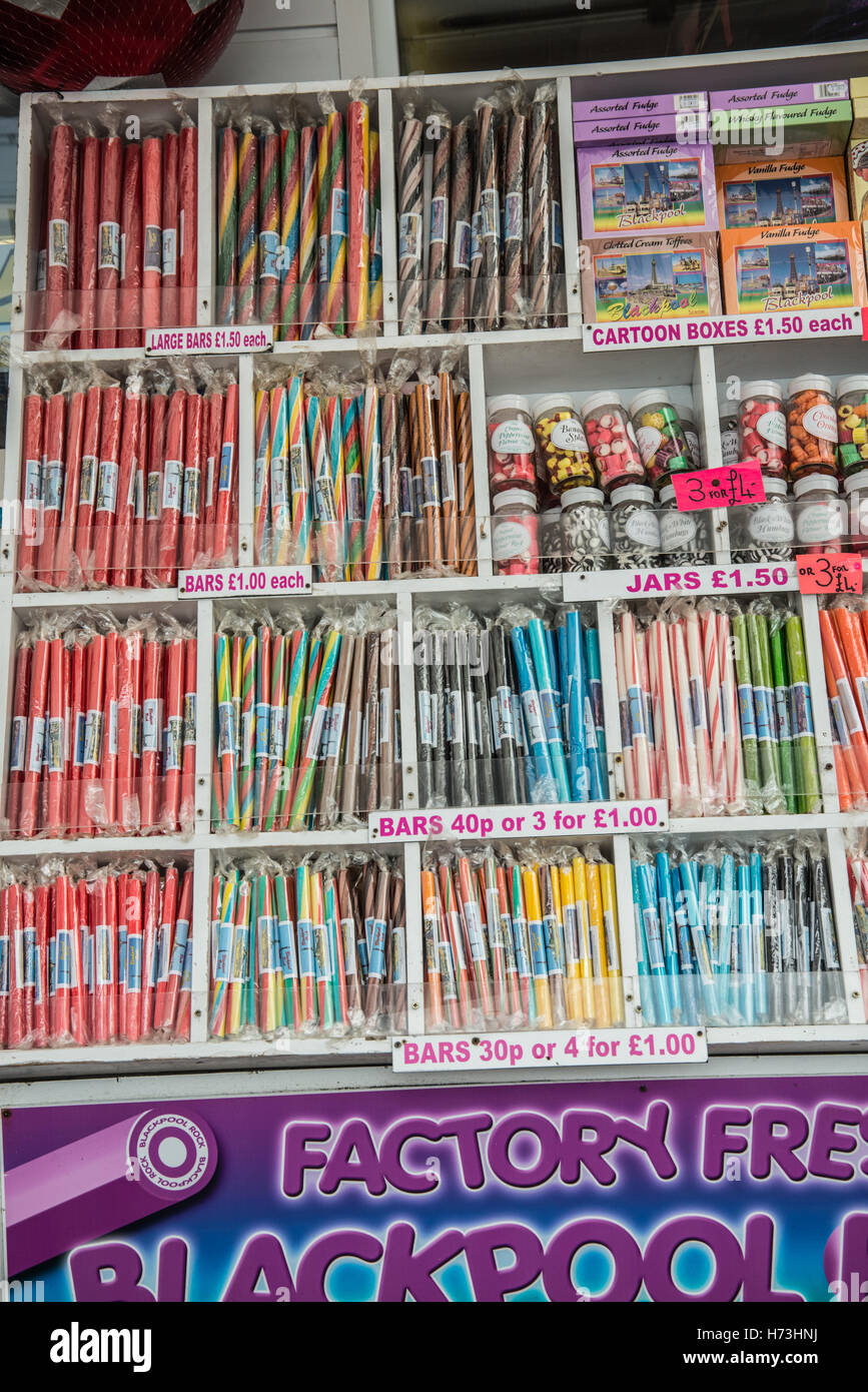sweets rock in the rack Blackpool Ray Boswell Stock Photo - Alamy