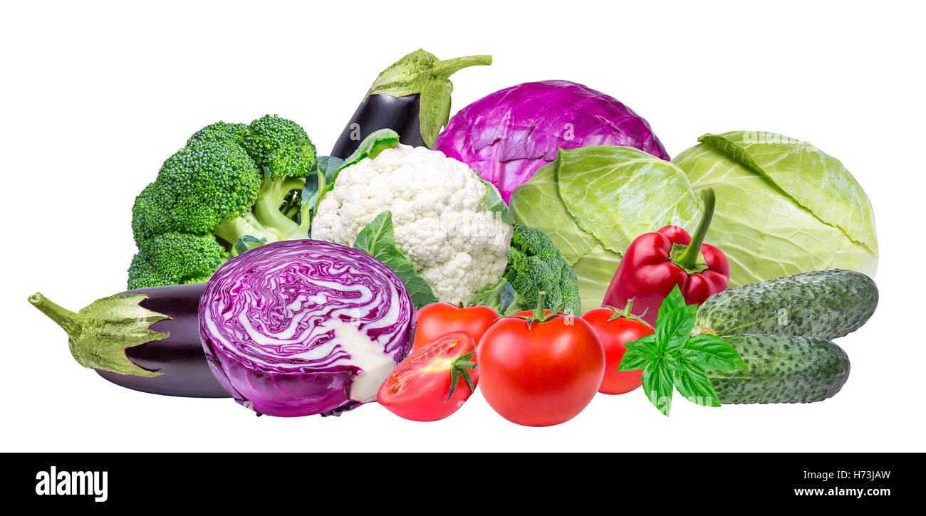 vegetables isolated on white background Stock Photo - Alamy