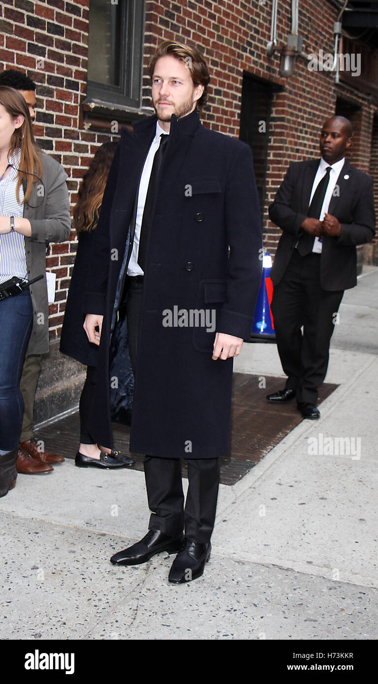 New York, USA. 1st November, 2016. Luke Bracey at The Late Show with ...