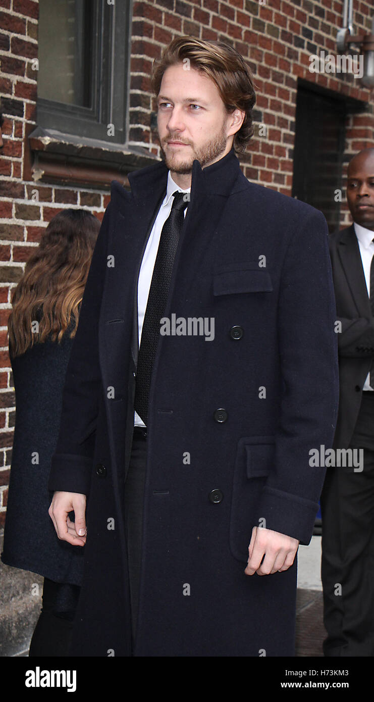 New York, USA. 1st November, 2016. Luke Bracey at The Late Show with ...