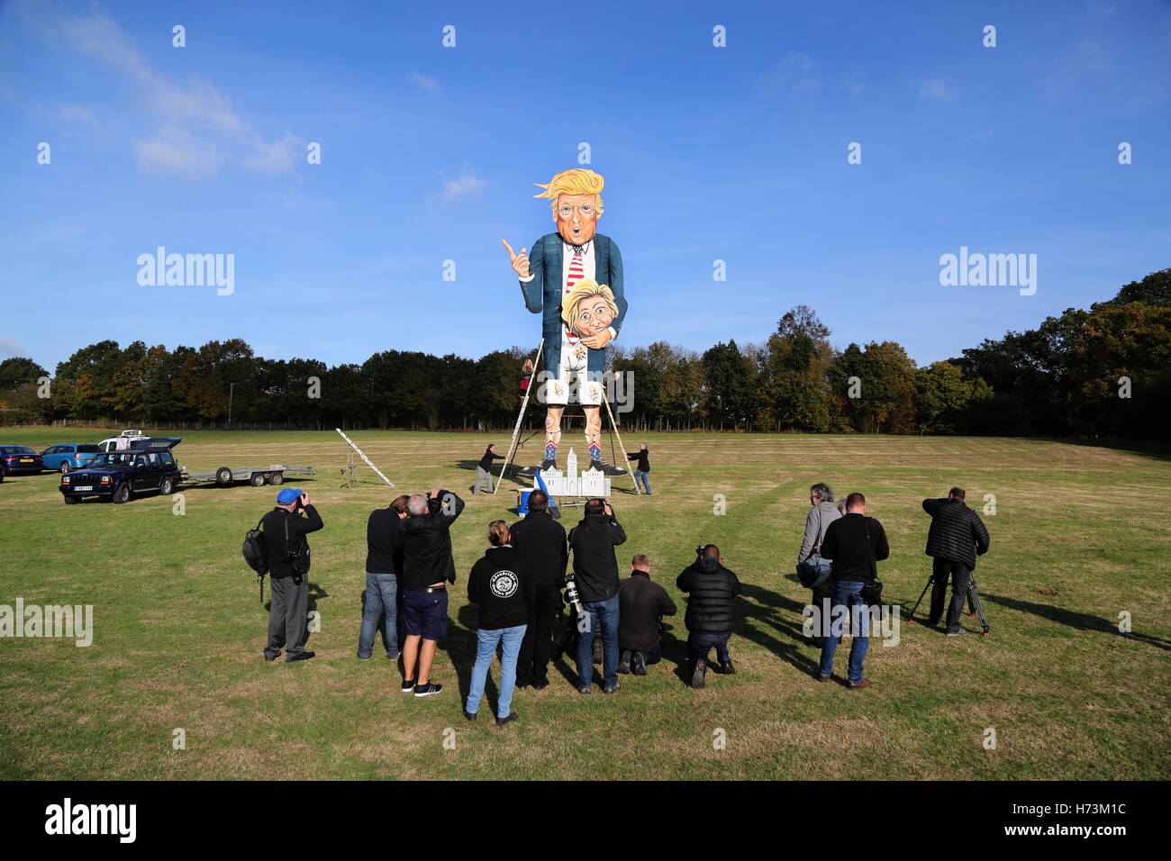 Edenbridge, UK. 2nd November 2016. Media gather around Edenbridge ...