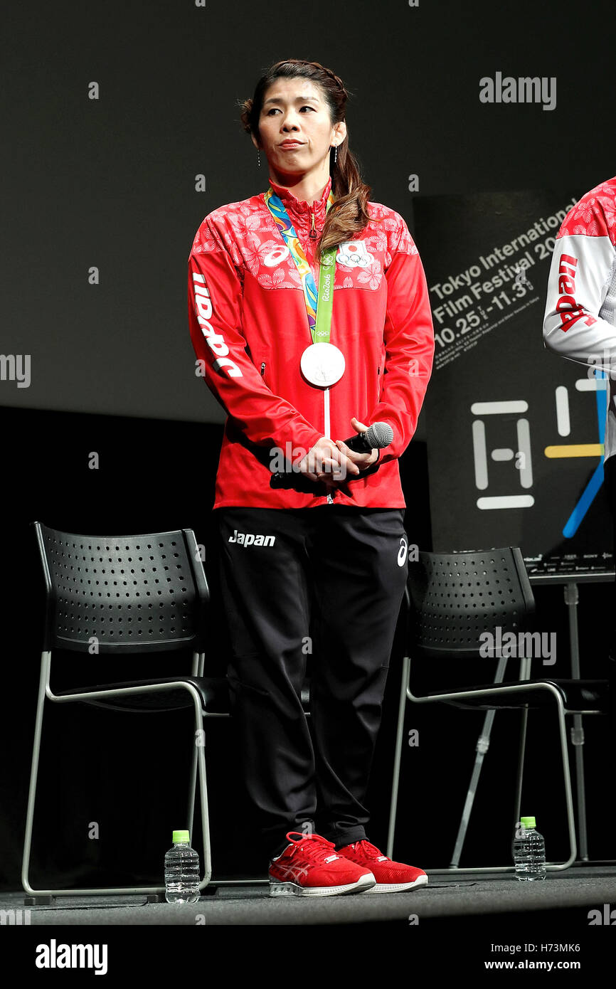 Olympic athlete Saori Yoshida (Wrestler) attends a talk show for the ...
