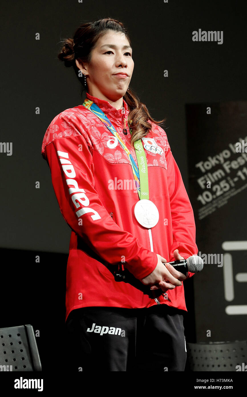 Olympic athlete Saori Yoshida (Wrestler) attends a talk show for the ...