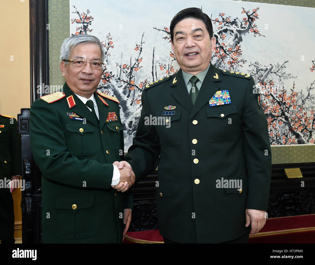 Beijing, China. 2nd Nov, 2016. Chinese Defense Minister Chang Wanquan ...