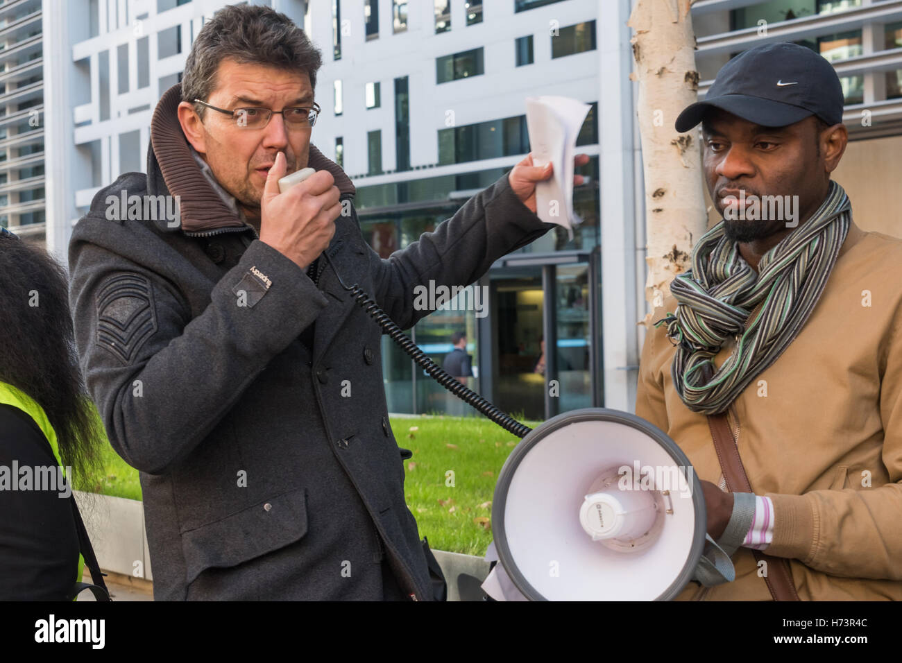 London, UK. 2nd November 2016. Guy Taylor, campaign officer with Global ...