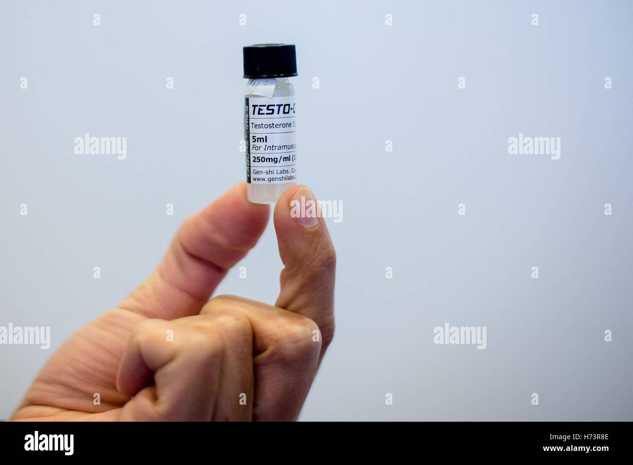 Testosterone is shown during a discussion round of the National Anti ...