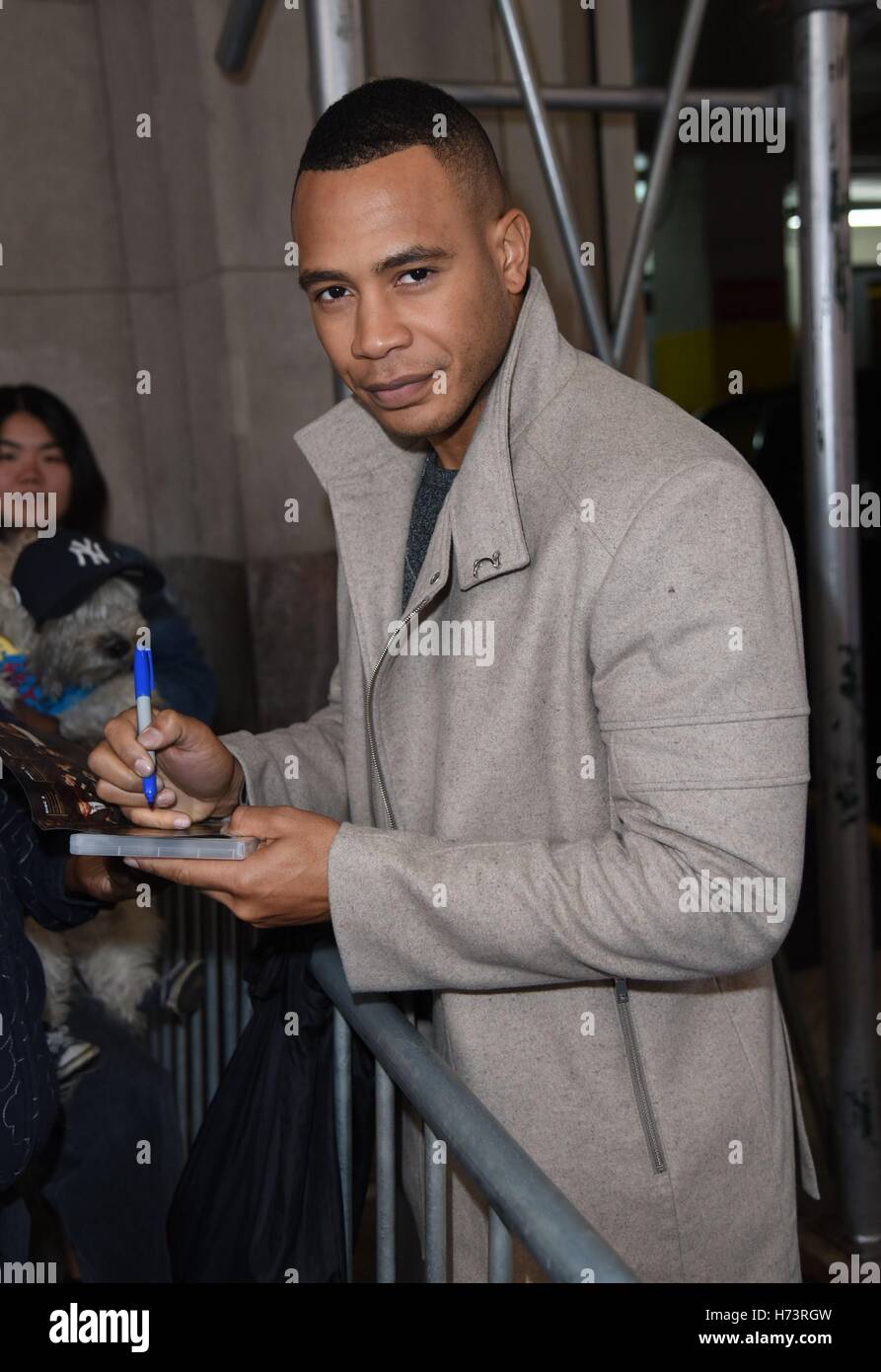 New York, NY, USA. 2nd Nov, 2016. Trai Byers out and about for ...