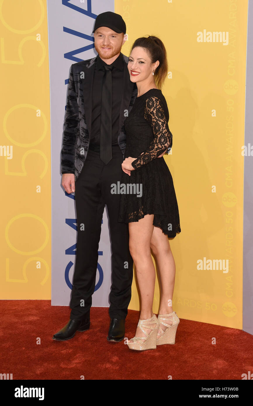 Nashville, TN, USA. 2nd Nov, 2016. Eric Paslay, Natalie Harker. 50th ...