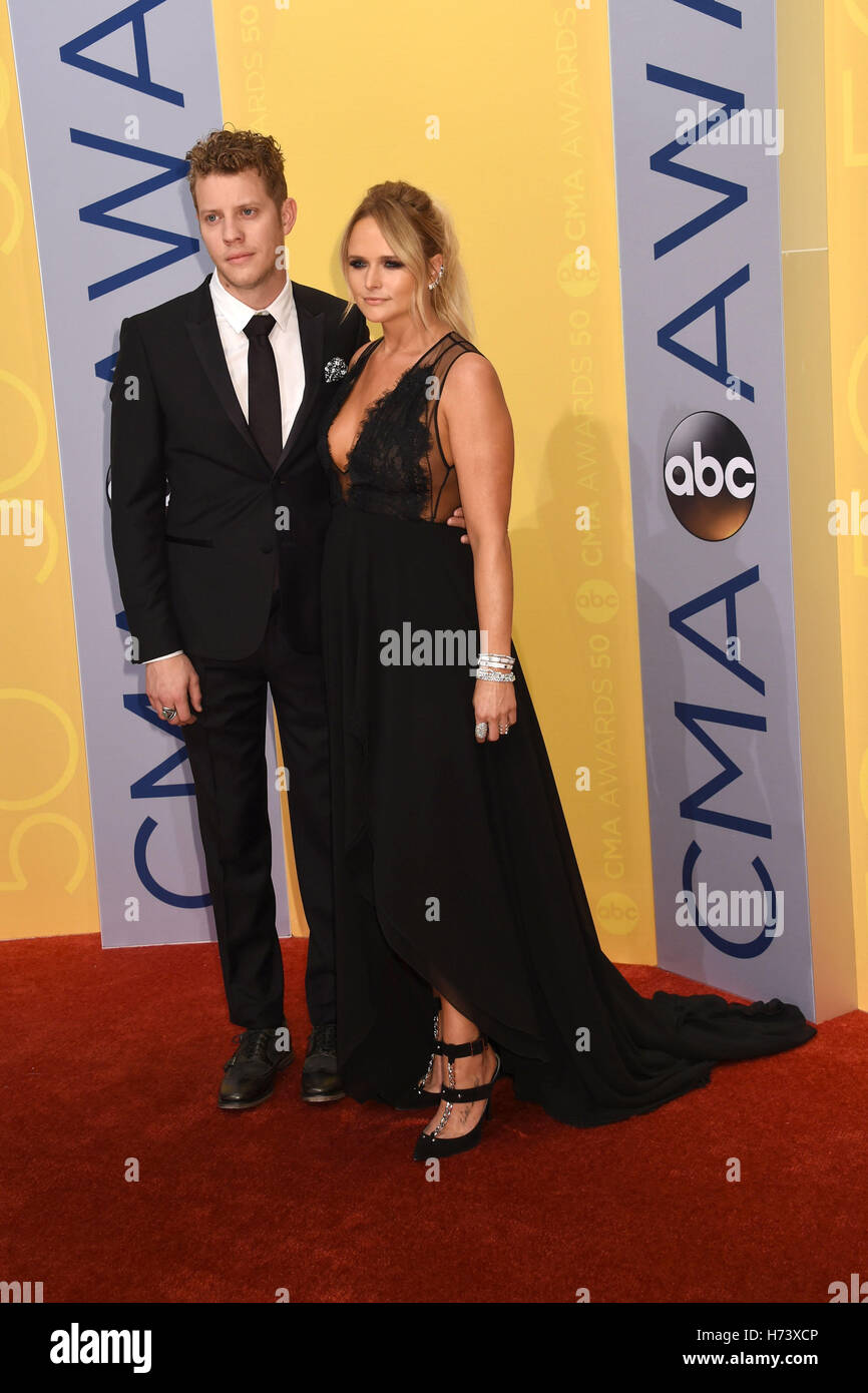 Nashville, TN, USA. 2nd Nov, 2016. Miranda Lambert, Anderson East. 50th ...