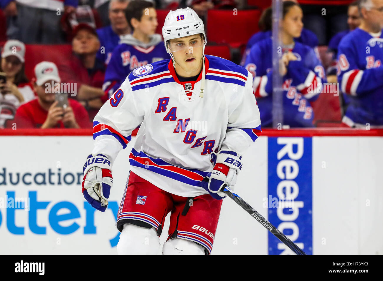 Raleigh, North Carolina, USA. 29th Oct, 2016. New York Rangers right ...