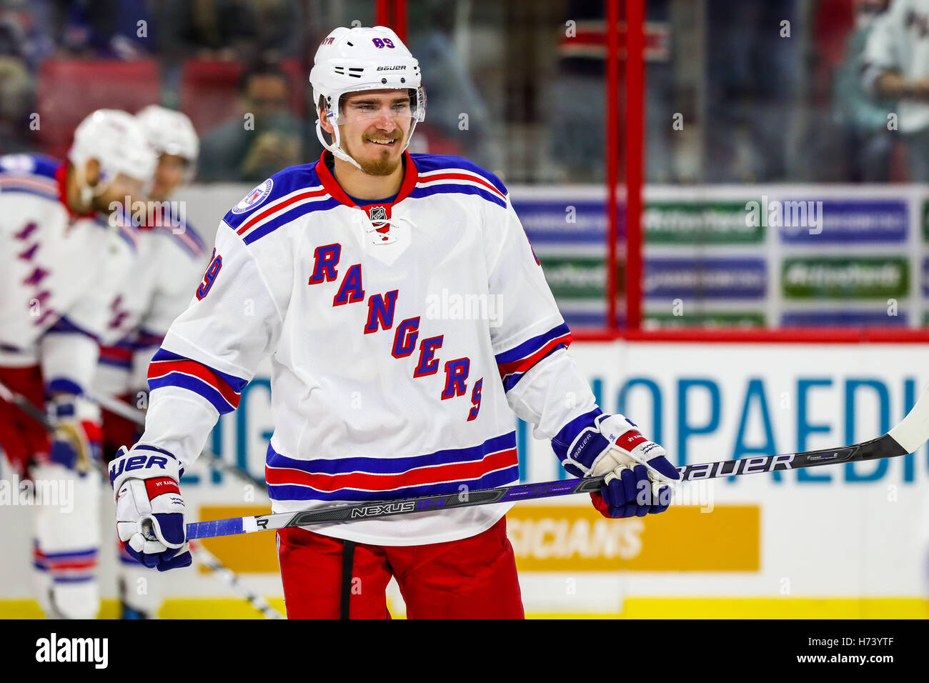 Raleigh, North Carolina, USA. 29th Oct, 2016. New York Rangers right ...