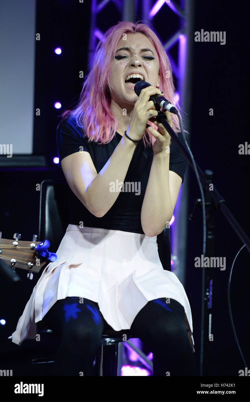 HOLLYWOOD, FL - NOVEMBER 02: Rena Lovelis of Hey Violet performs at ...