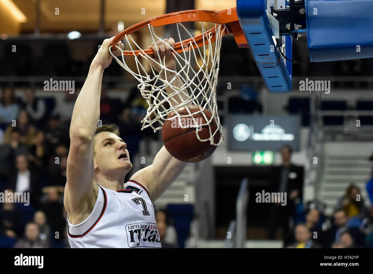 BC Lietuvos Rytas's Arturas Gudaitis in action during the basketball ...