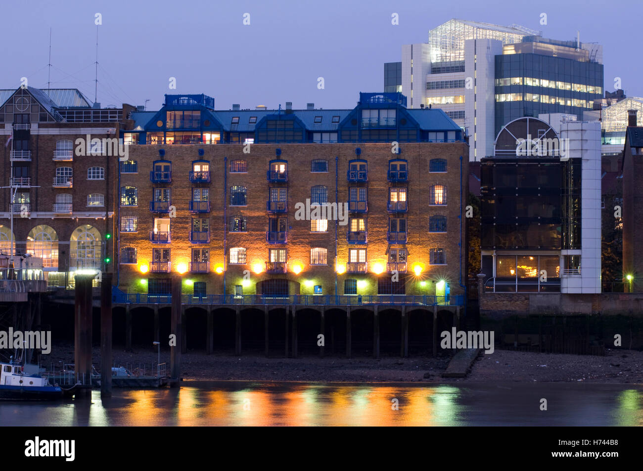 Docklands at night, London, England, United Kingdom, Europe Stock Photo ...
