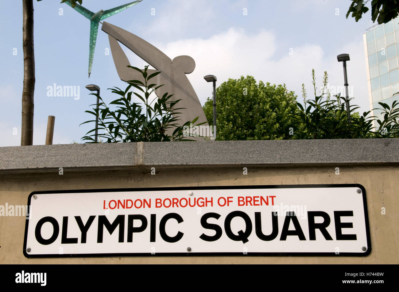 Sign, Olympic Square, sculpture, London, England, United Kingdom ...