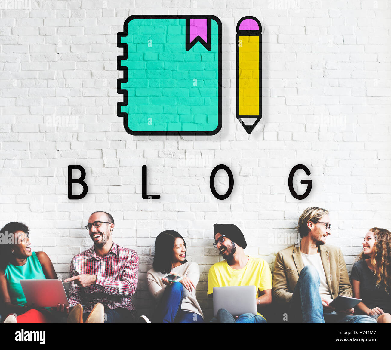 Notebook Pencil Write Communication Graphic Concept Stock Photo - Alamy