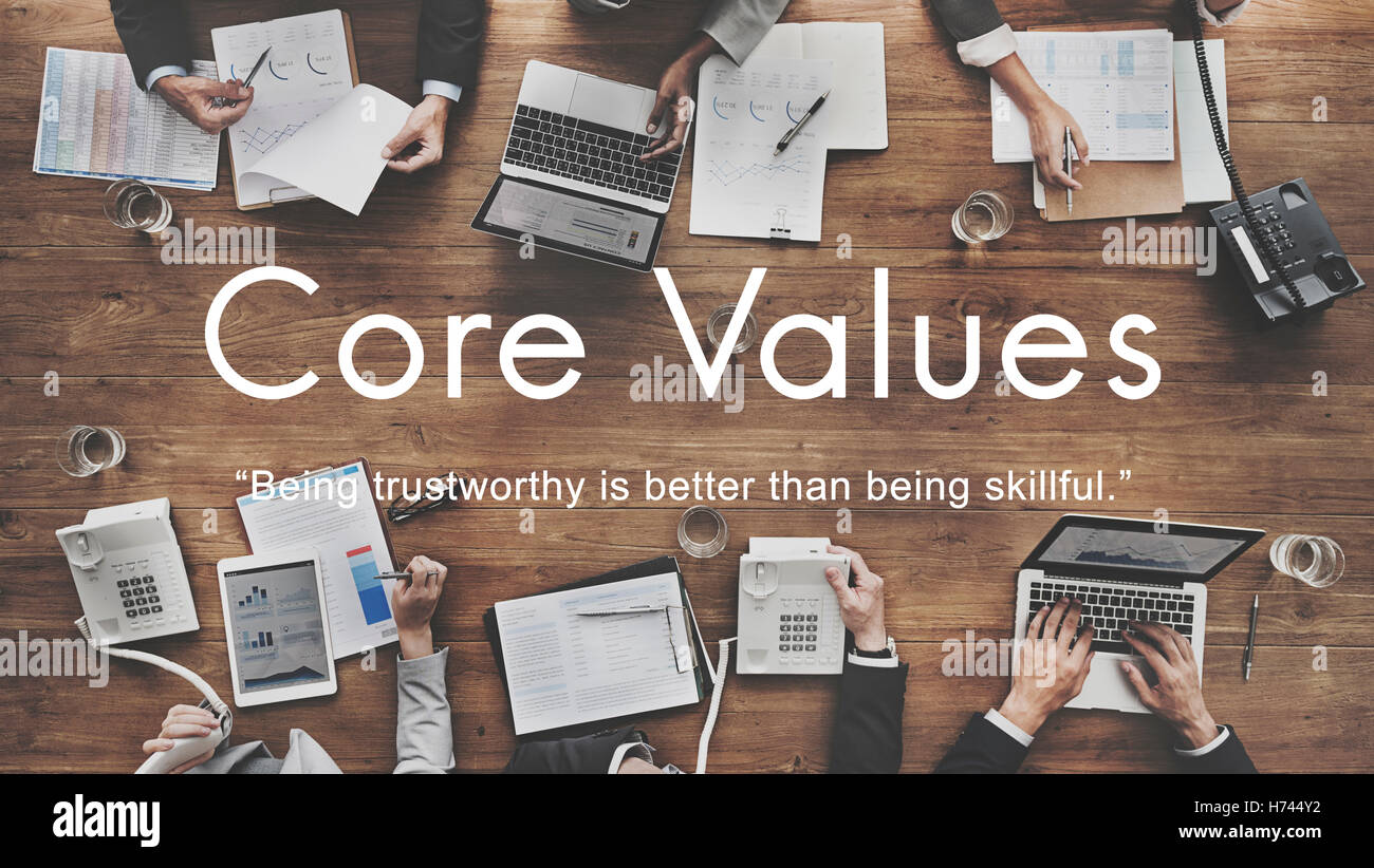 Core Values Goals Mission Business Purpose Concept Stock Photo - Alamy